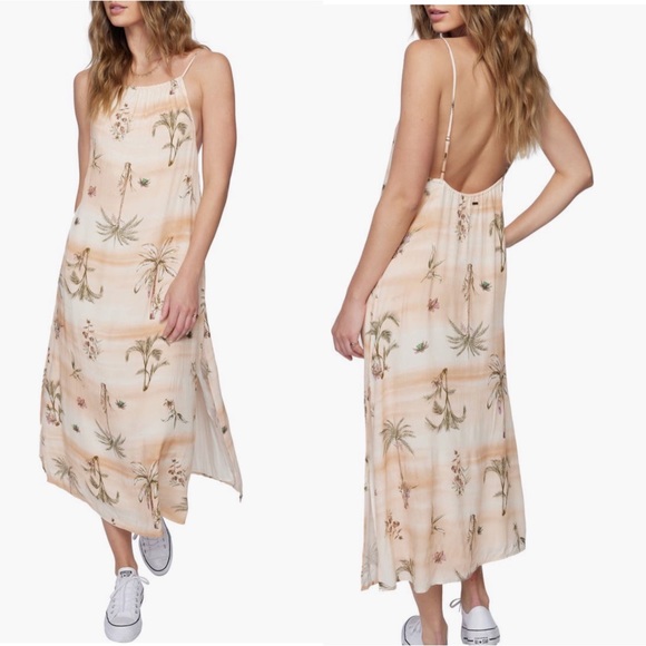 O'Neill | Dresses | Nwt Oneil Clemente Palm Print Midi Dress Medium ...